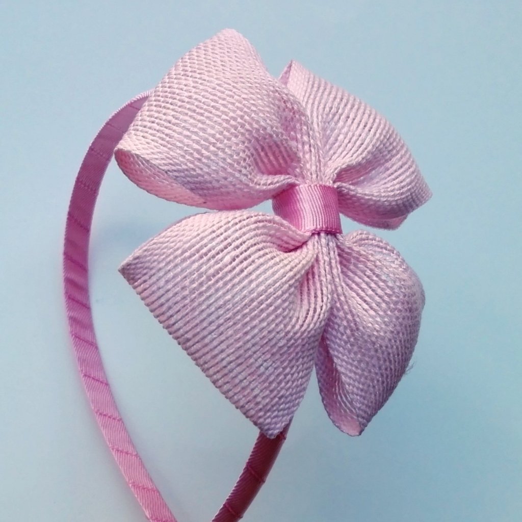 diadema lazo rafia rosa